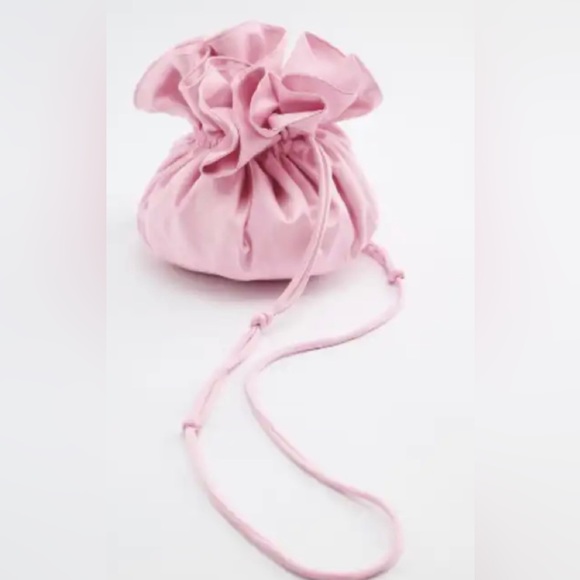 Zara | Bags | Zara Ruffled Satin Effect Bucket Bag | Poshmark